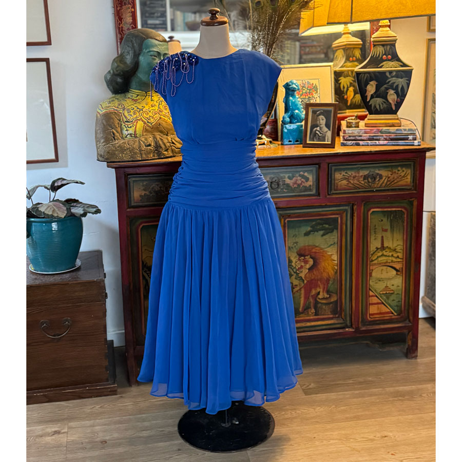 sz 10 vintage 1980s royal blue dress – Mount Vic and Me